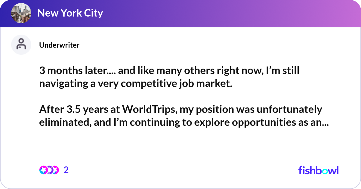 3 months later.... and like many others right now,... | Fishbowl