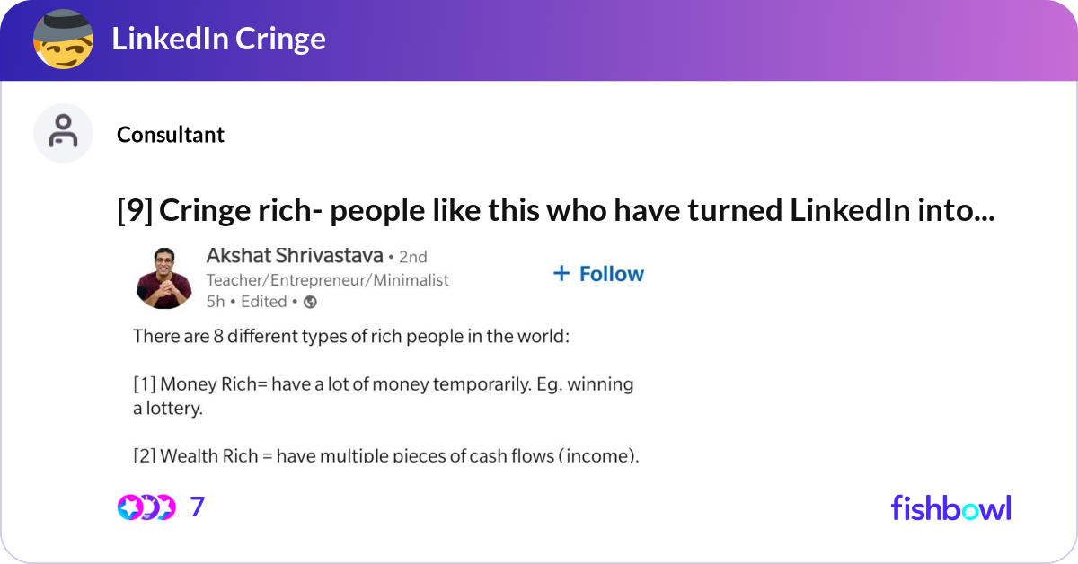 [9] Cringe rich- people like this who have turned ... | Fishbowl