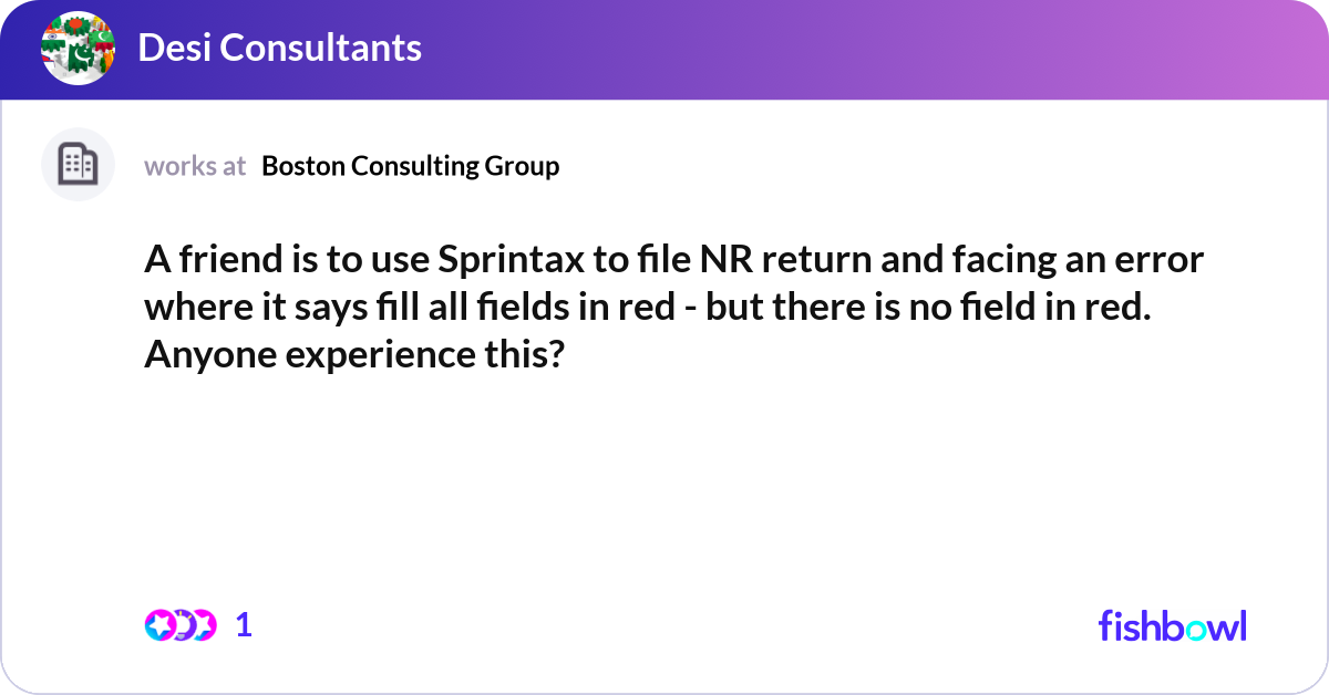 A friend is to use Sprintax to file NR return and ... | Fishbowl