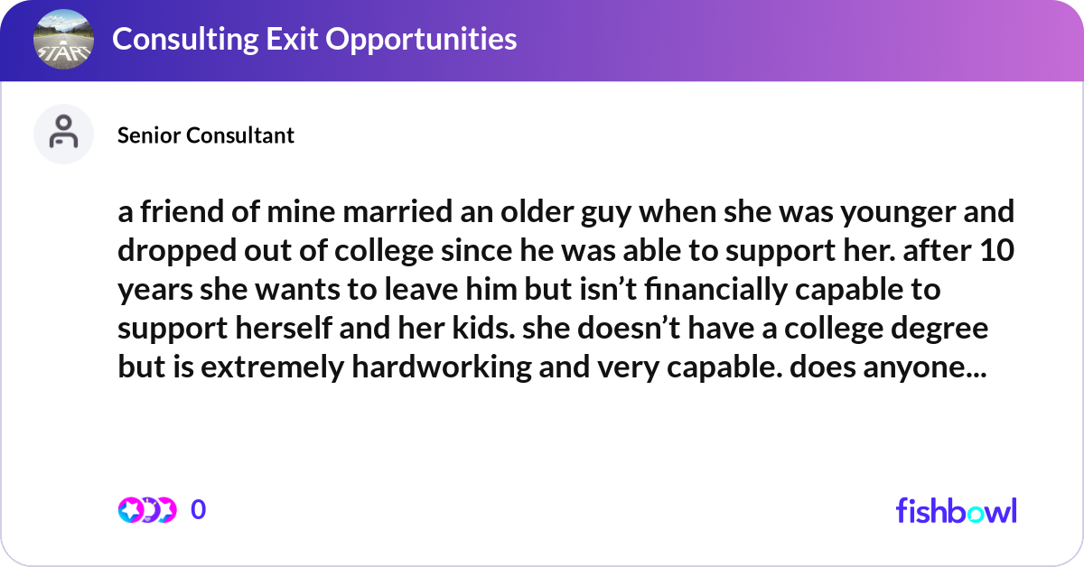 a friend of mine married an older guy when she was... | Fishbowl