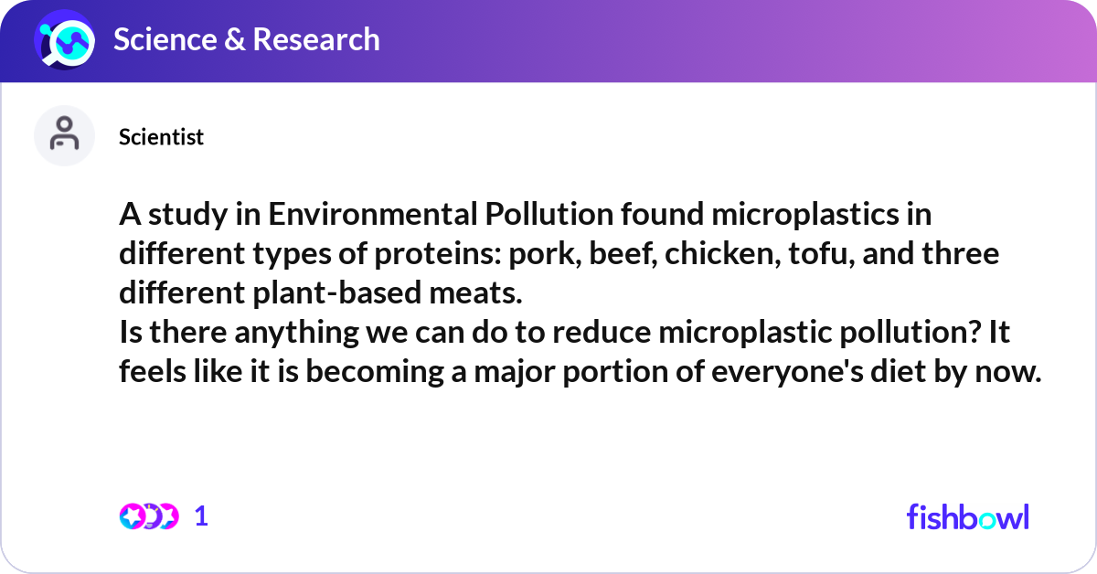 A study in Environmental Pollution found microplas... | Fishbowl