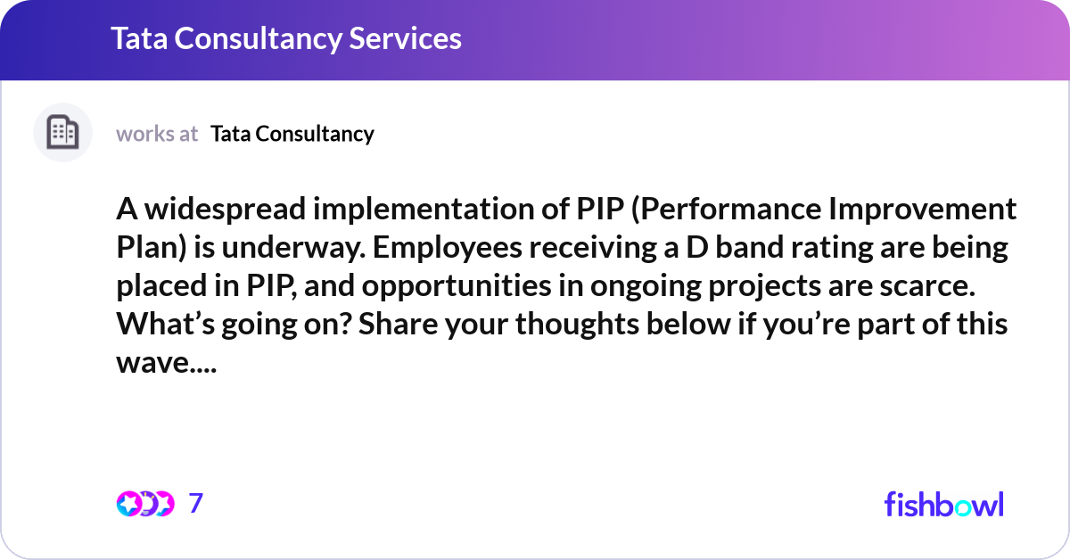 A widespread implementation of PIP (Performance Im... | Fishbowl