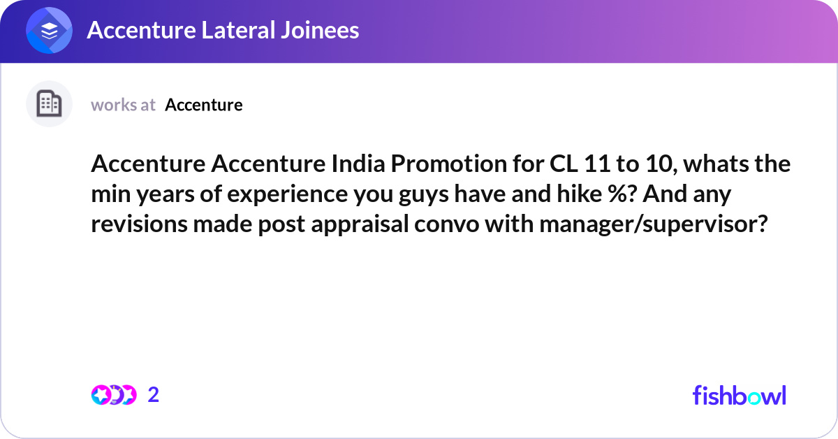 Accenture Accenture India Promotion for CL 11 to 1... | Fishbowl