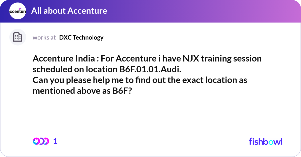 Accenture India : For Accenture i have NJX trainin... | Fishbowl