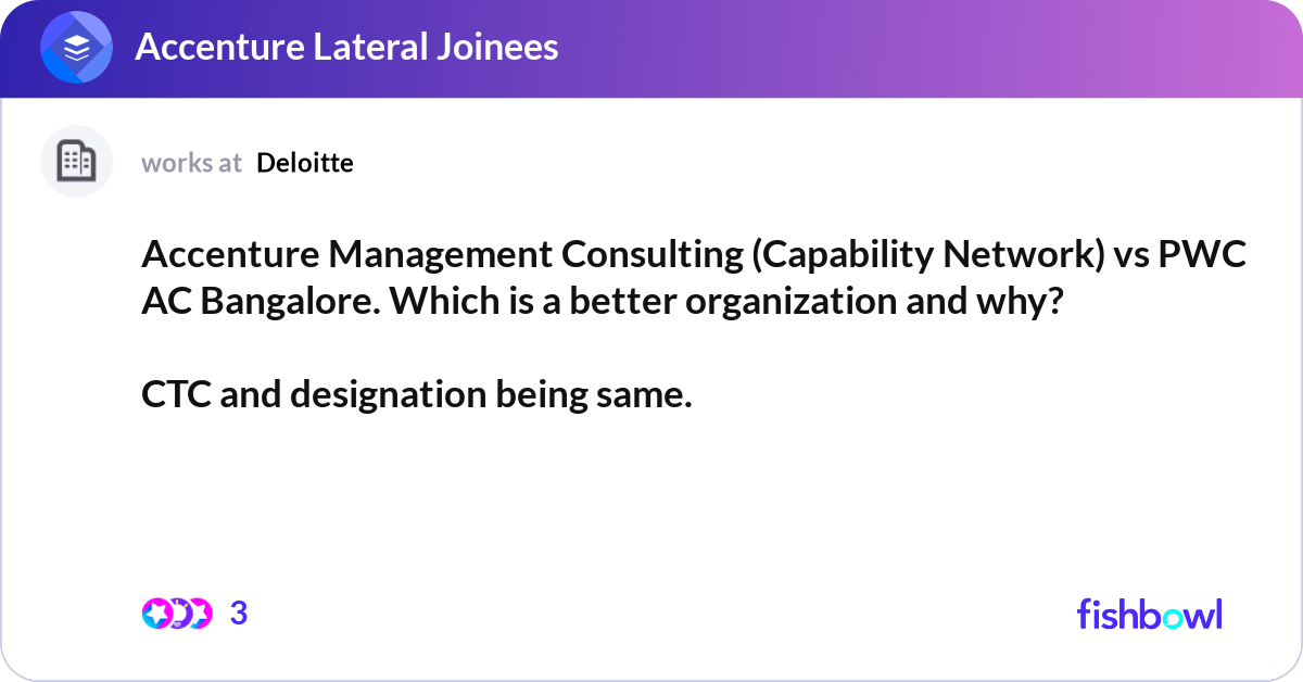 Accenture Management Consulting (Capability Networ... | Fishbowl