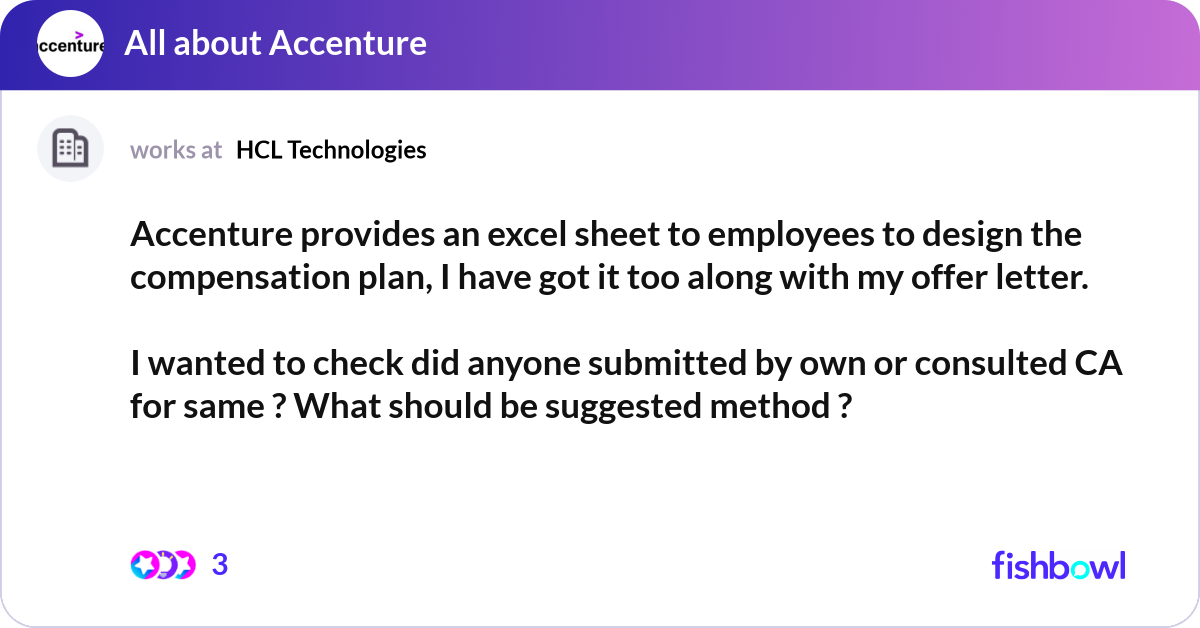 Accenture provides an excel sheet to employees to ... | Fishbowl