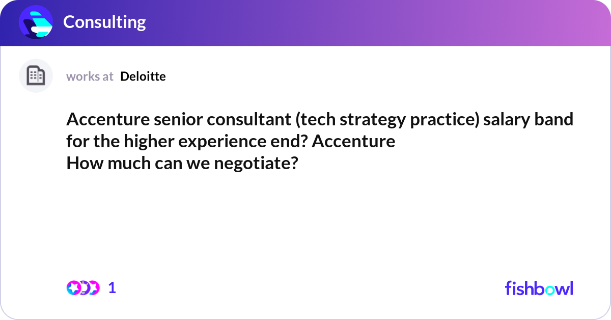 Accenture senior consultant (tech strategy practic... | Fishbowl