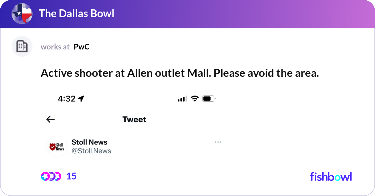 Active shooter at Allen outlet Mall. Please avoid ... | Fishbowl