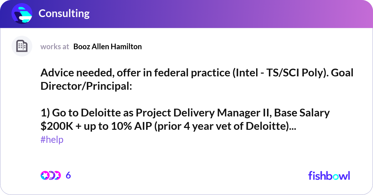 Advice needed, offer in federal practice (Intel - ... | Fishbowl