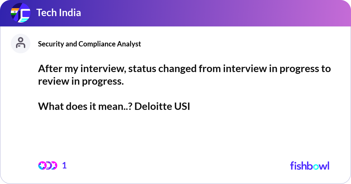 After my interview, status changed from interview ... | Fishbowl