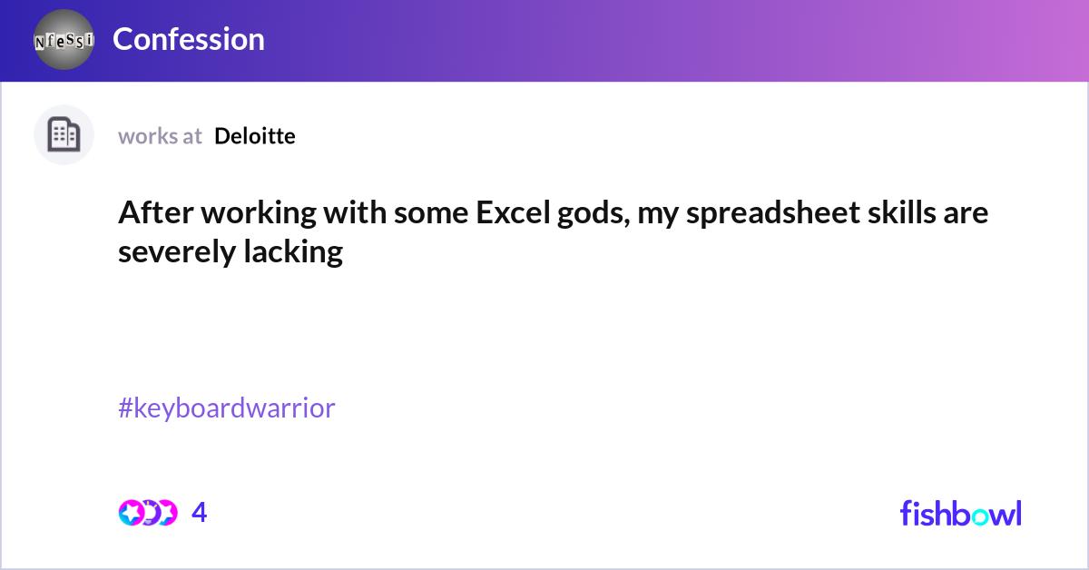 After working with some Excel gods, my spreadsheet... | Fishbowl