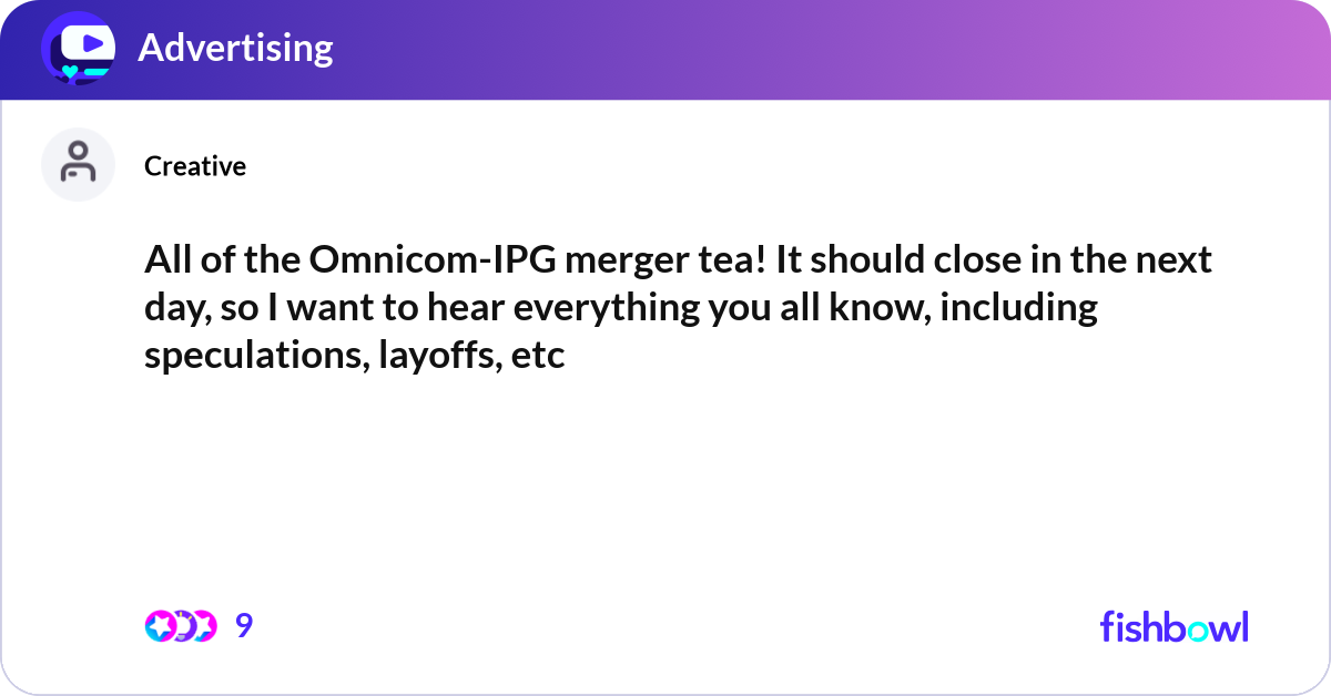 All of the Omnicom-IPG merger tea! It should close... | Fishbowl