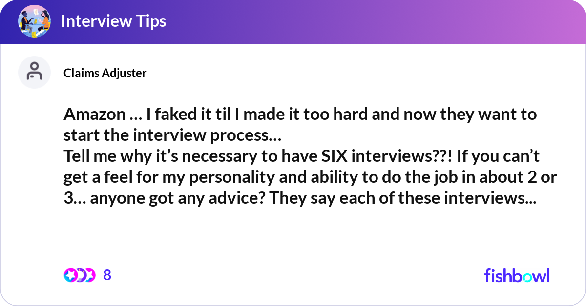 Amazon … I faked it til I made it too hard and now... | Fishbowl