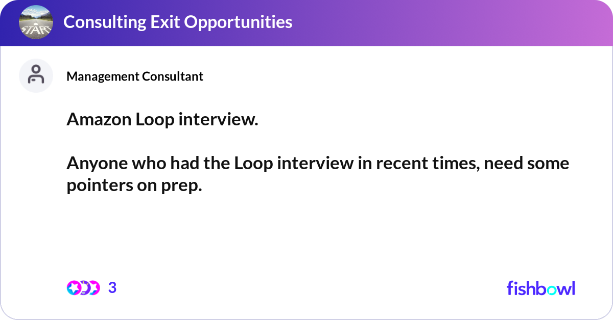 Amazon Loop interview. Anyone who had the Loop in... | Fishbowl