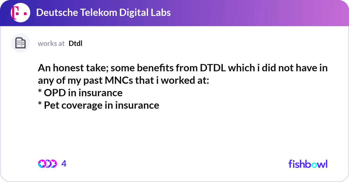 An honest take; some benefits from DTDL which i di... | Fishbowl
