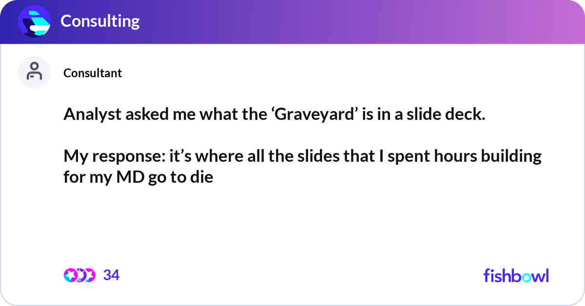 Analyst asked me what the ‘Graveyard’ is in a slid... | Fishbowl