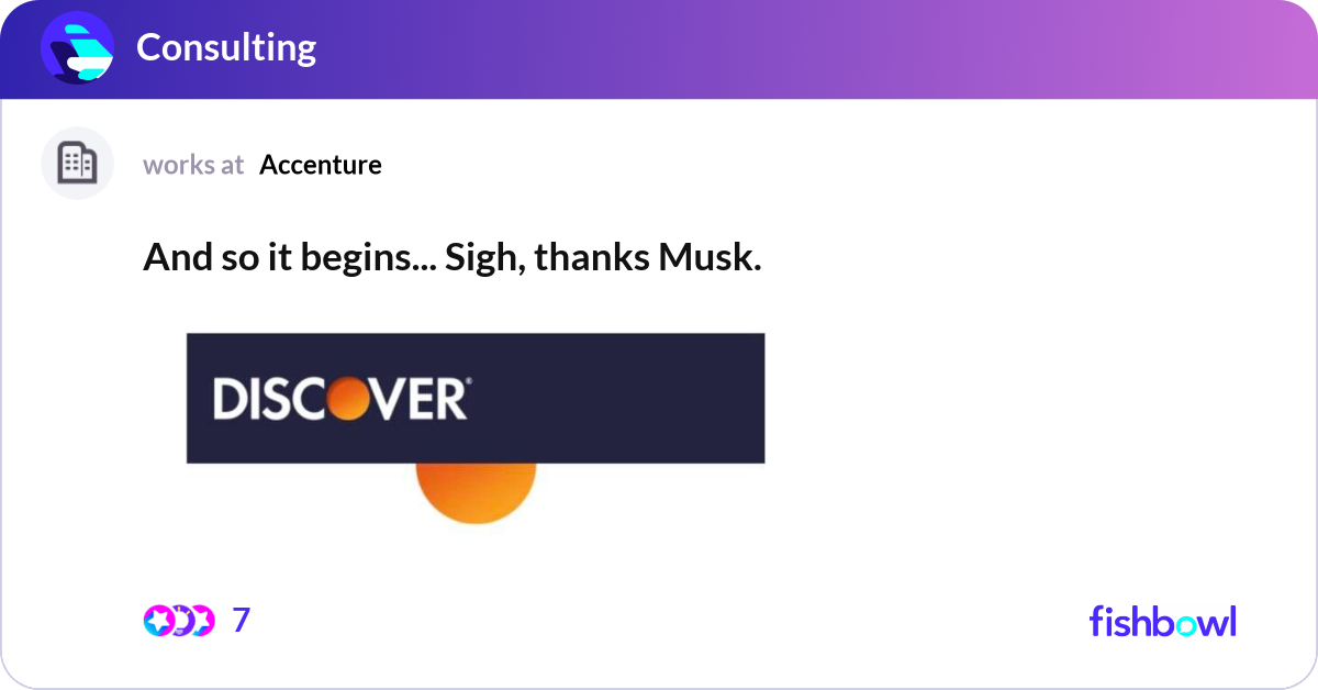 And so it begins... Sigh, thanks Musk. | Fishbowl