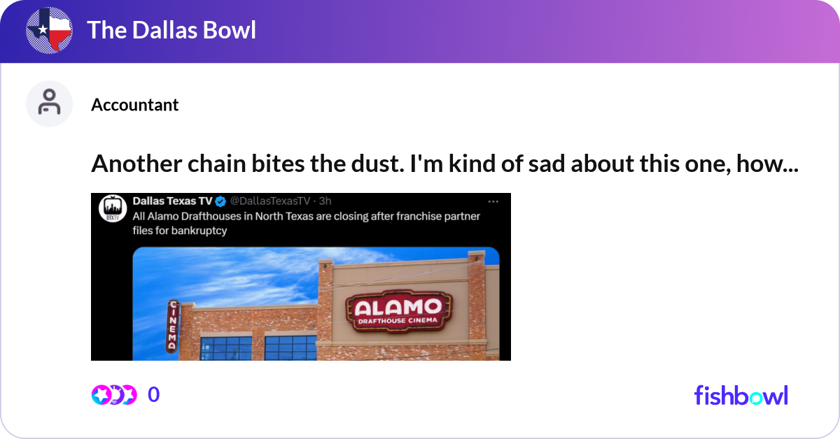 Another chain bites the dust. I'm kind of sad abou... | Fishbowl