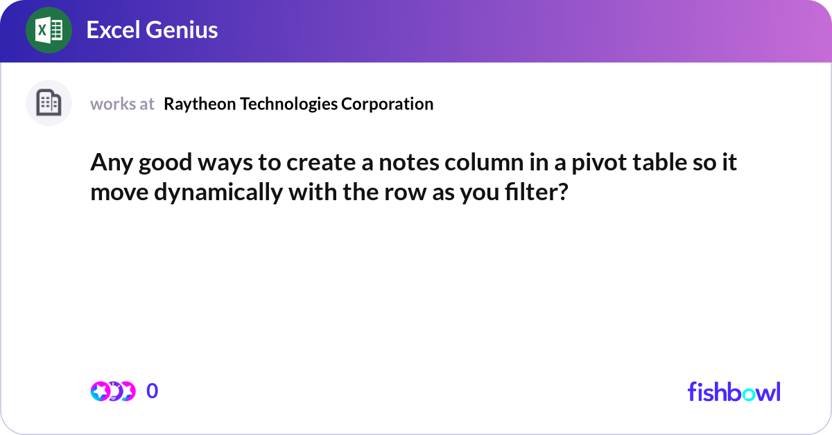Any good ways to create a notes column in a pivot ... | Fishbowl