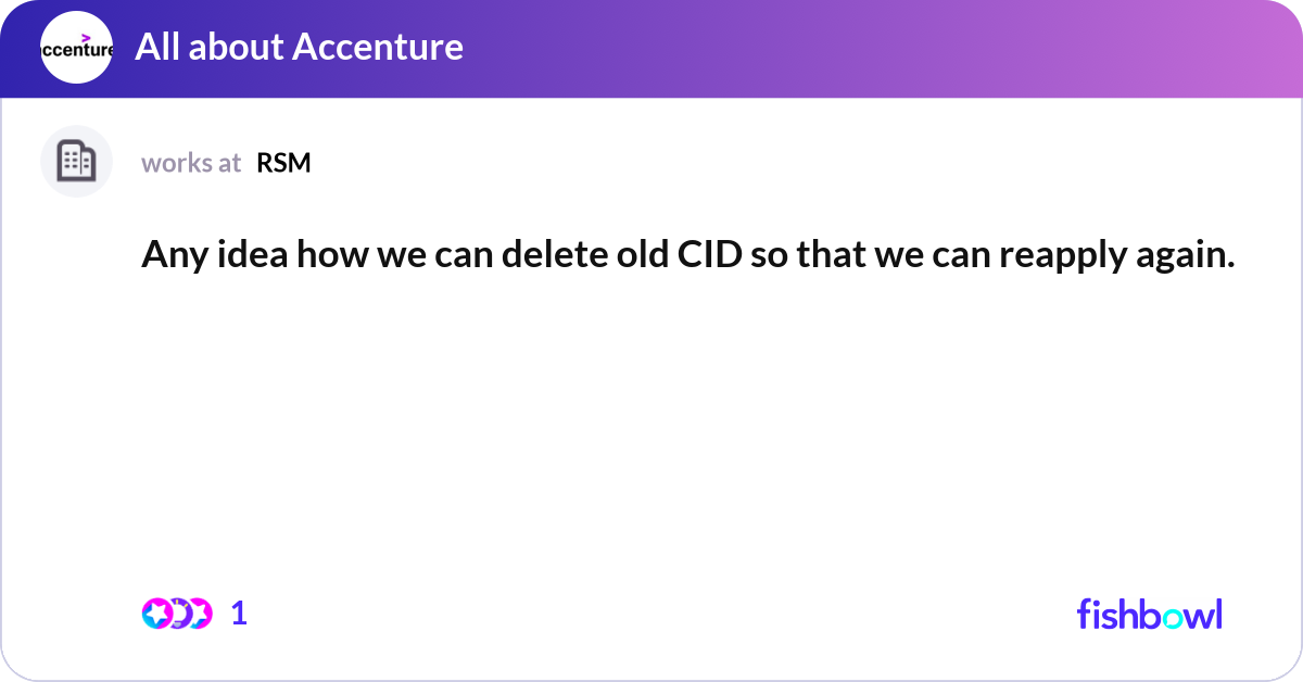 Any idea how we can delete old CID so that we can ... | Fishbowl