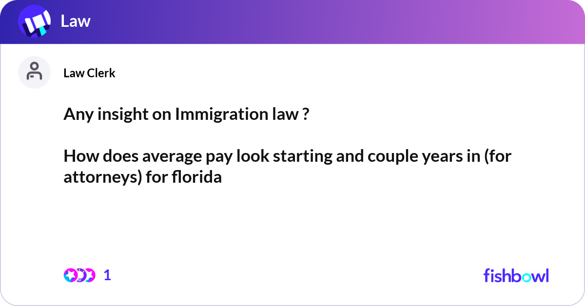 Any insight on Immigration law ? How does avera... | Fishbowl