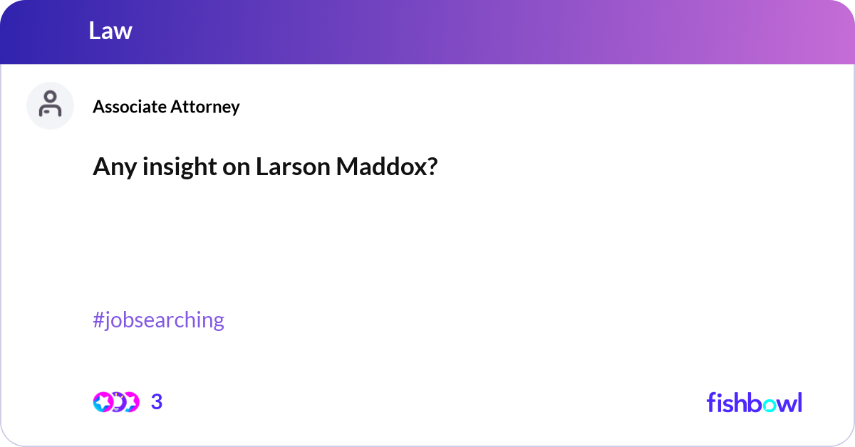 Any insight on Larson Maddox? | Fishbowl