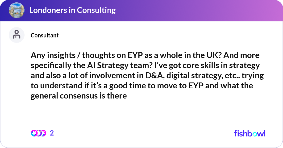 Any insights / thoughts on EYP as a whole in the U... | Fishbowl