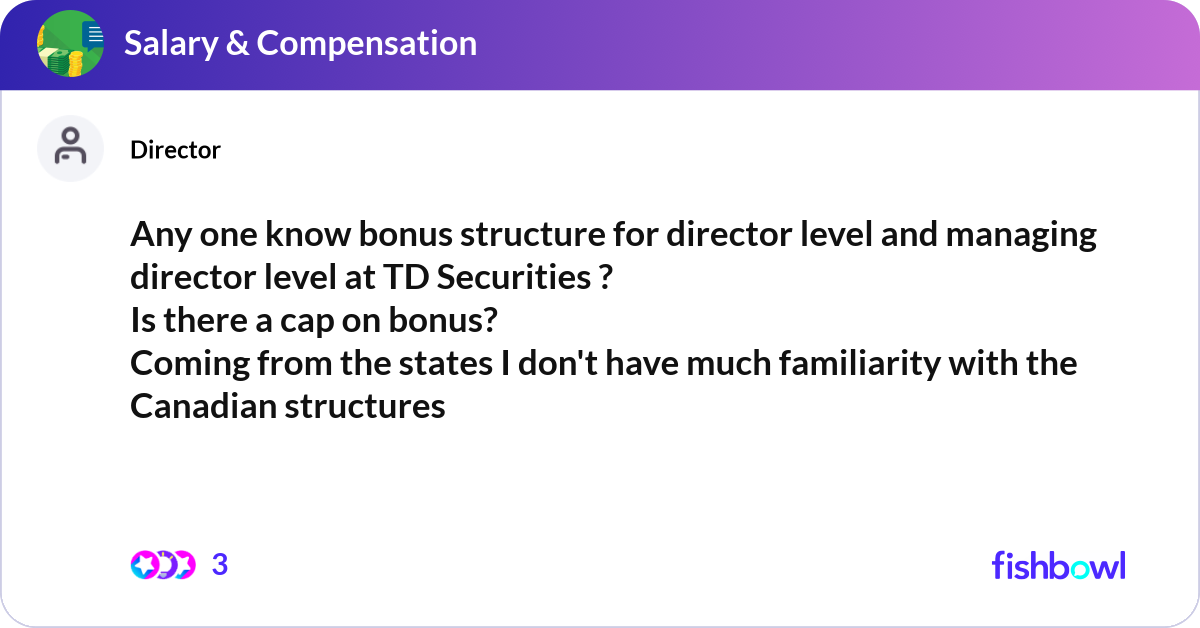 Any one know bonus structure for director level an... | Fishbowl