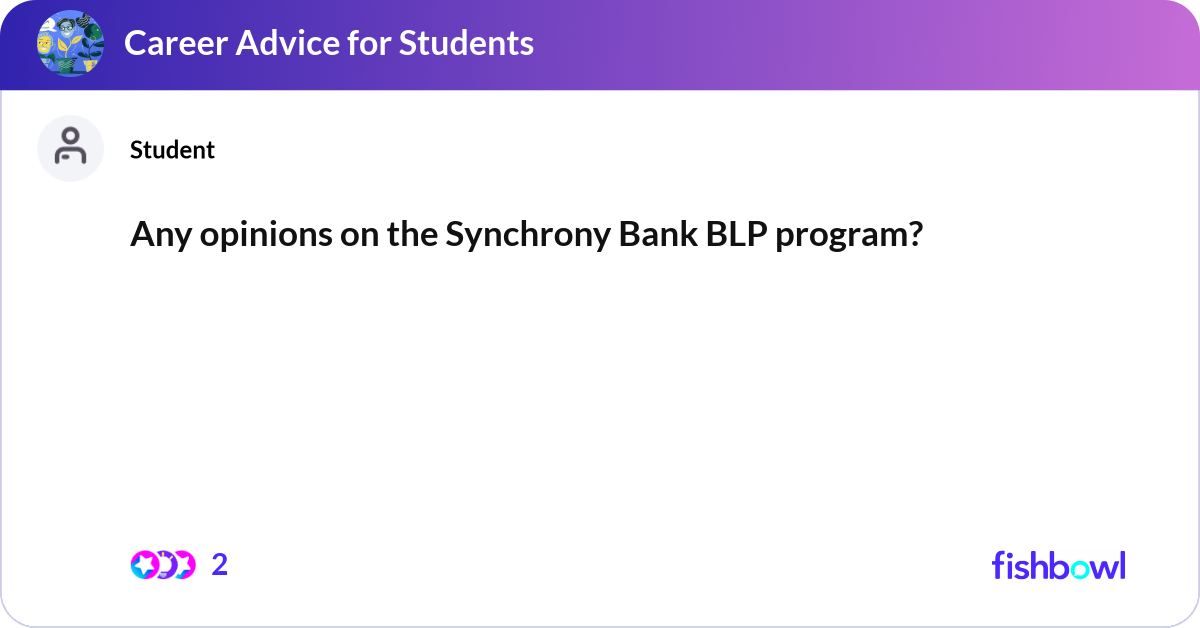 Any opinions on the Synchrony Bank BLP program? | Fishbowl