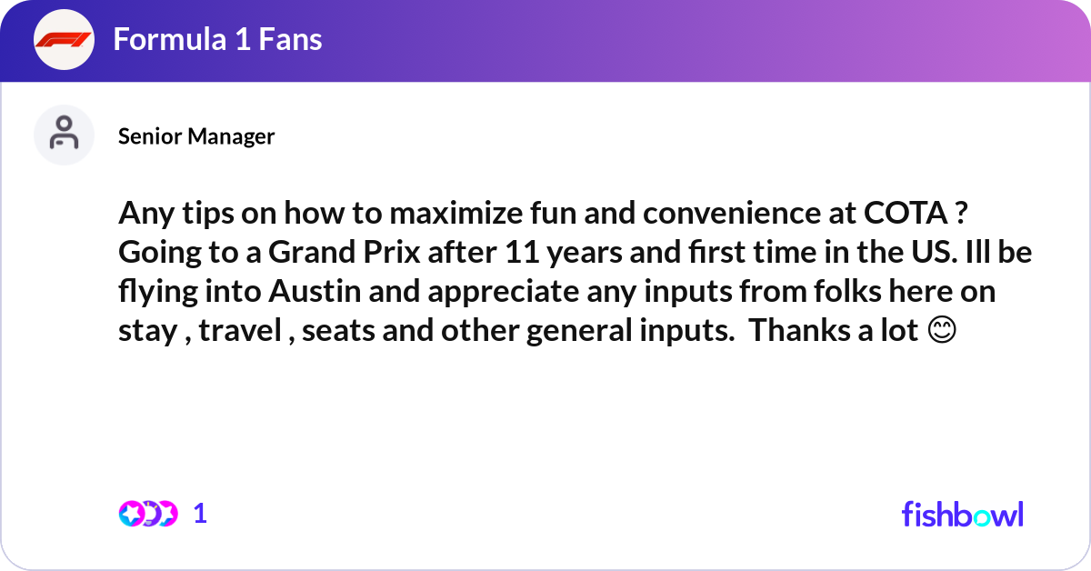Any tips on how to maximize fun and convenience at... | Fishbowl