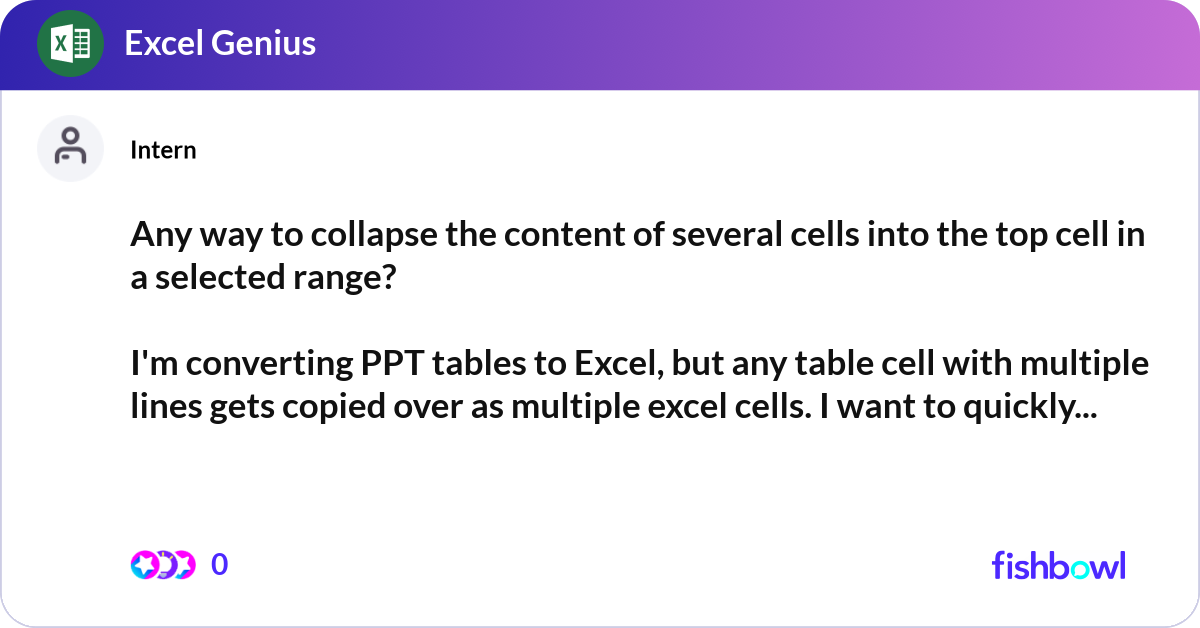 Any way to collapse the content of several cells i... | Fishbowl