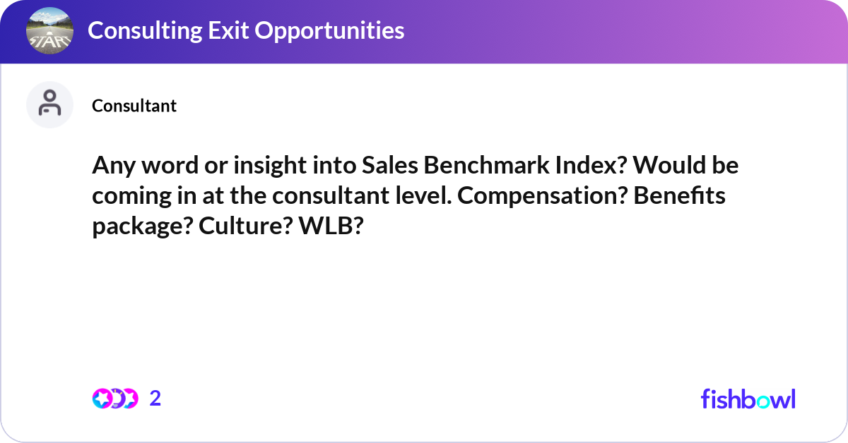 Any word or insight into Sales Benchmark Index? Wo... | Fishbowl
