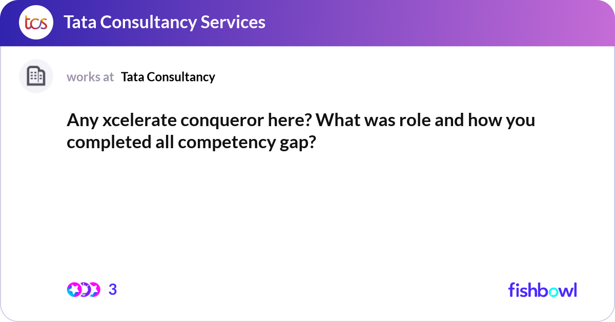 Any xcelerate conqueror here? What was role and ho... | Fishbowl