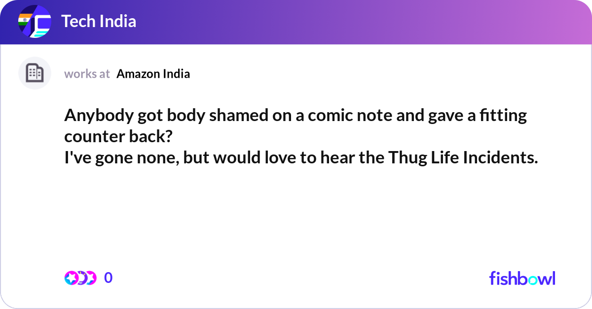 Anybody got body shamed on a comic note and gave a... | Fishbowl