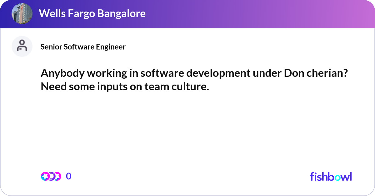 Anybody working in software development under Don ... | Fishbowl