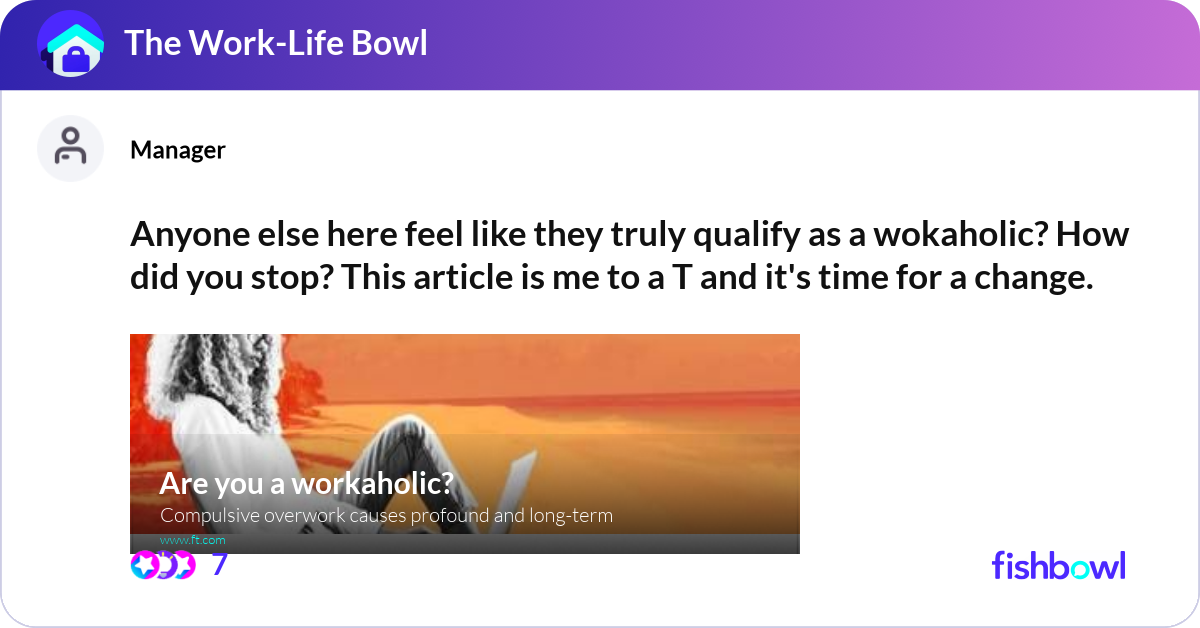 Anyone else here feel like they truly qualify as a... | Fishbowl