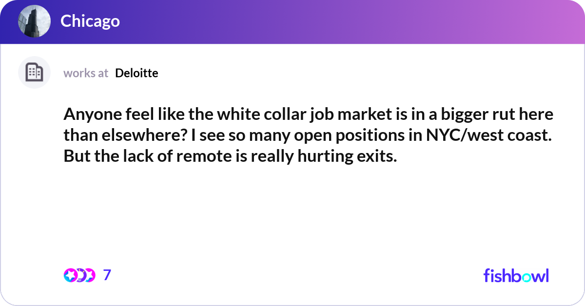 Anyone feel like the white collar job market is in... | Fishbowl