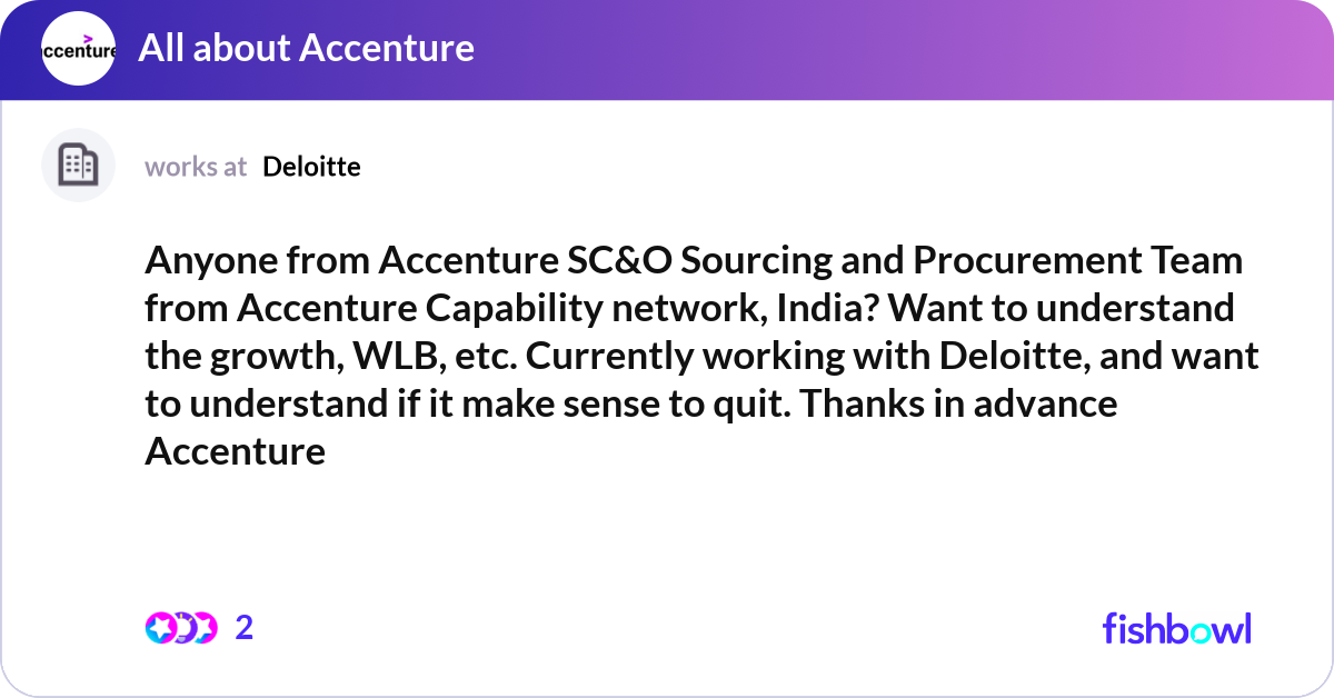 Anyone from Accenture SC&O Sourcing and Procuremen... | Fishbowl