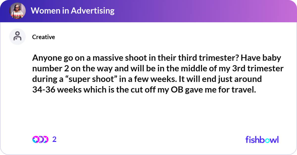 Anyone go on a massive shoot in their third trimes... | Fishbowl
