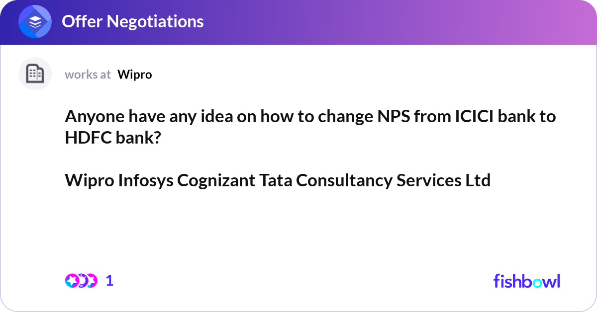 Anyone have any idea on how to change NPS from ICI... | Fishbowl