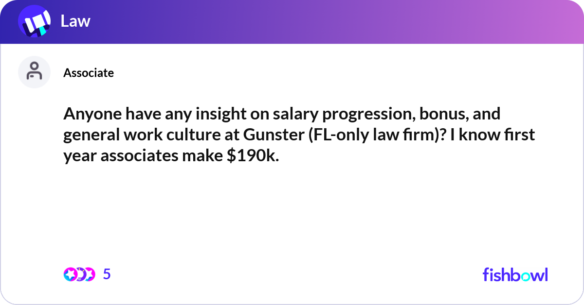 Anyone have any insight on salary progression, bon... | Fishbowl