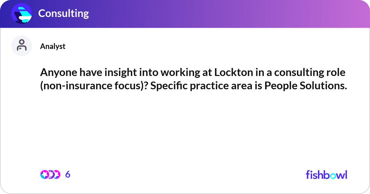 Anyone have insight into working at Lockton in a c... | Fishbowl