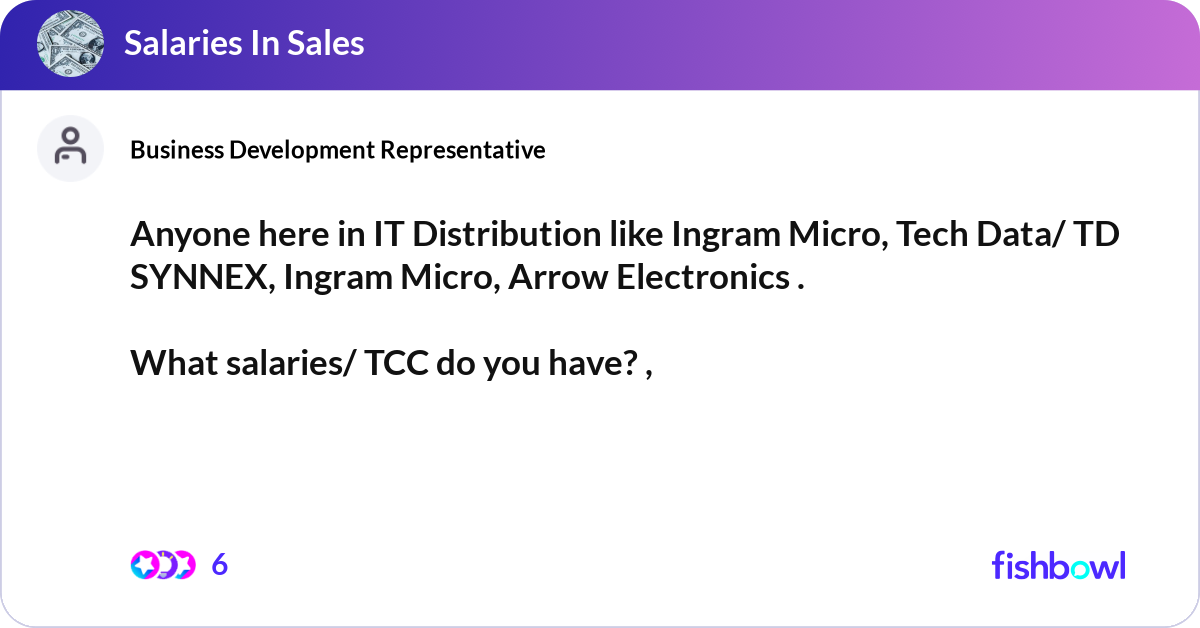 Anyone here in IT Distribution like Ingram Micro, ... | Fishbowl