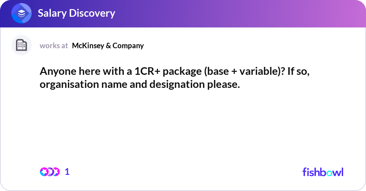 Anyone here with a 1CR+ package (base + variable)?... | Fishbowl
