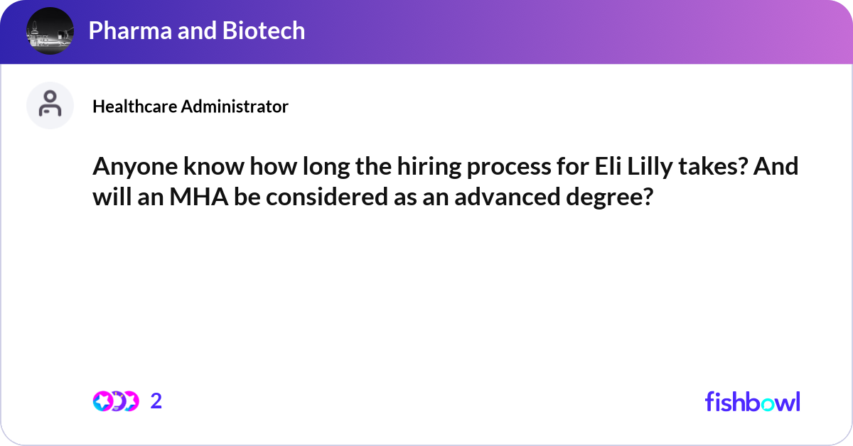 Anyone know how long the hiring process for Eli Li... | Fishbowl
