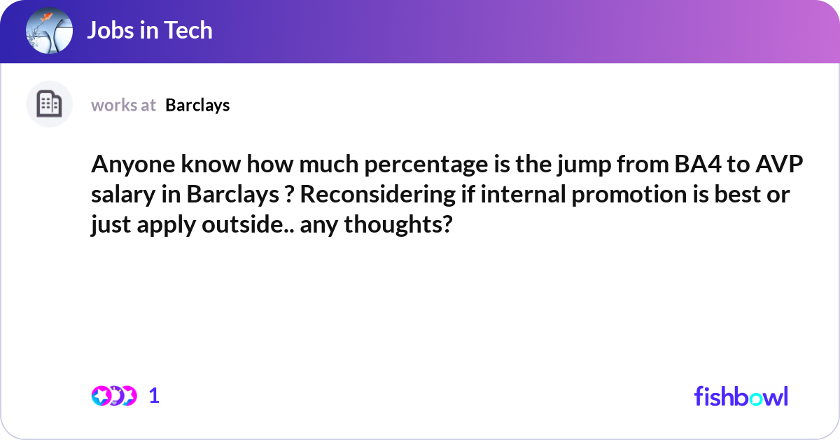 Anyone know how much percentage is the jump from B... | Fishbowl