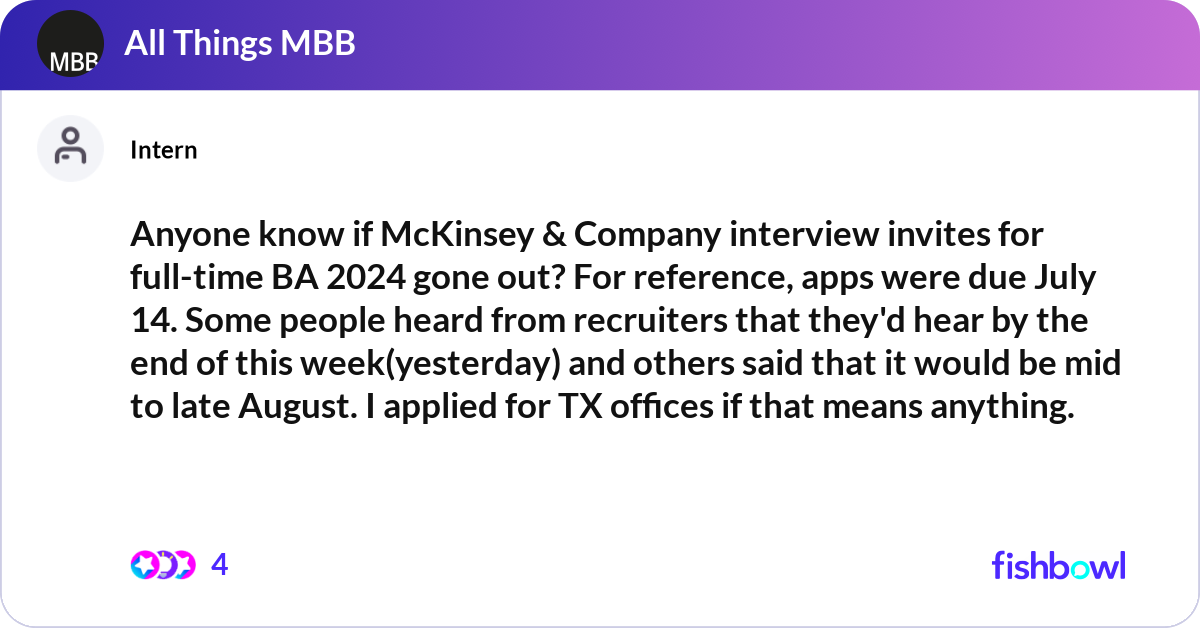 Anyone know if McKinsey & Company interview invite... | Fishbowl