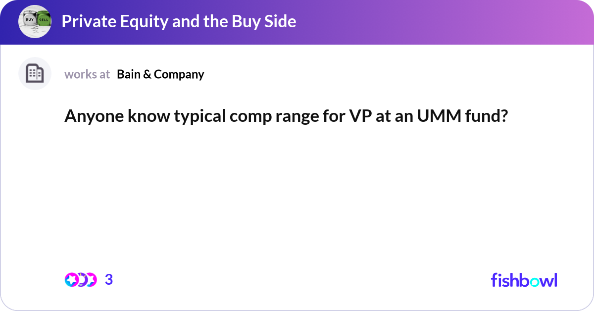 Anyone know typical comp range for VP at an UMM fu... | Fishbowl
