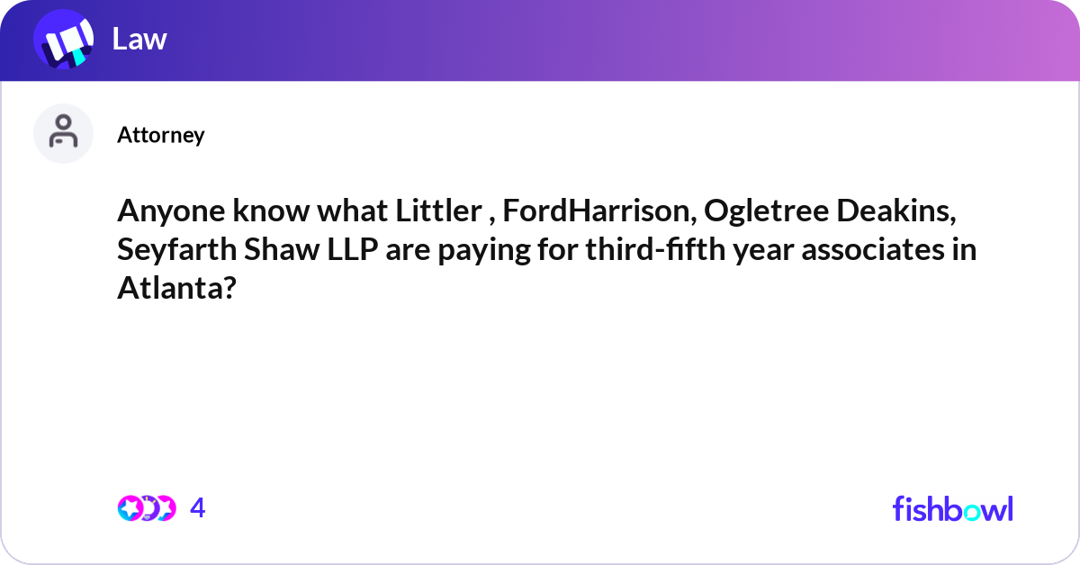 Anyone know what ﻿Littler﻿ , ﻿FordHarrison﻿, ﻿Ogle... | Fishbowl
