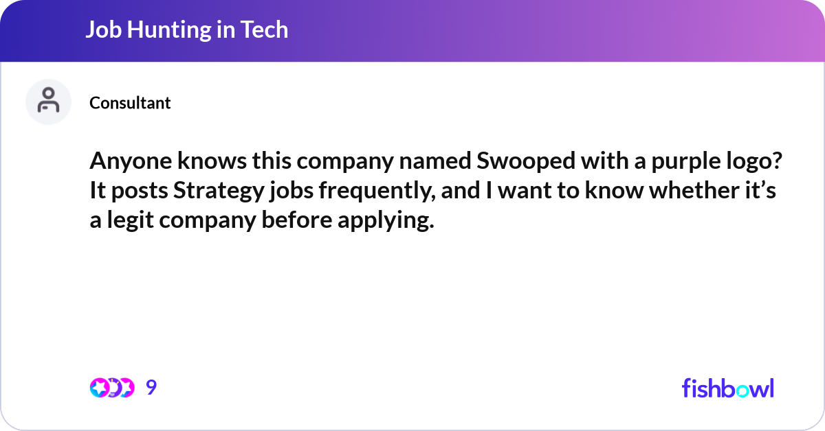 Anyone knows this company named Swooped with a pur... | Fishbowl